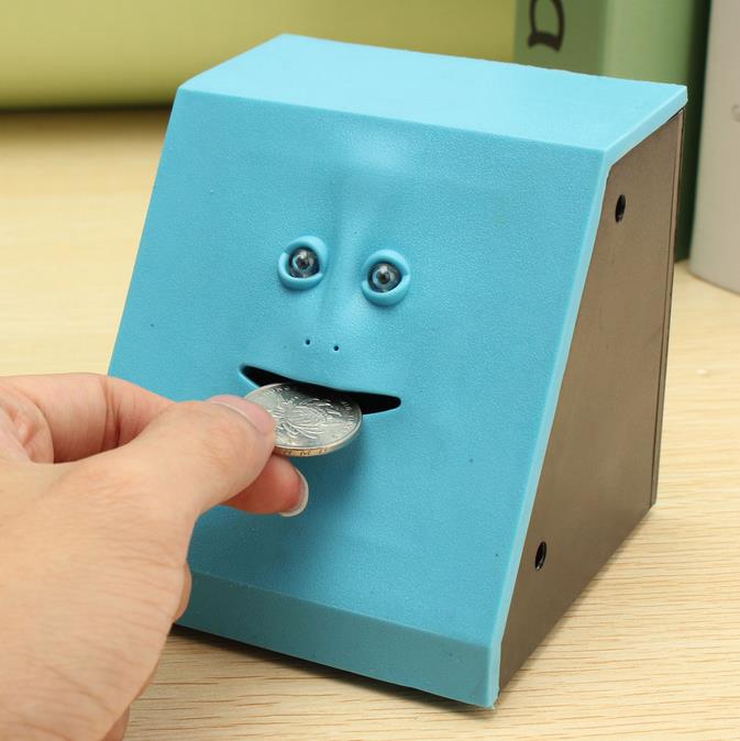Spardose mit Gesicht: Frisst das Geld auf - Münzen fressende Spardose