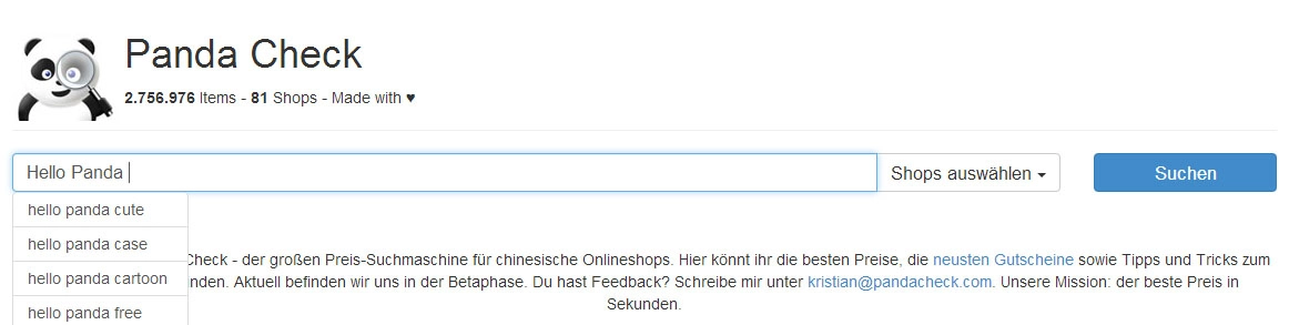 Vorstellung: PandaCheck ist unser Preisvergleich für China-Shops