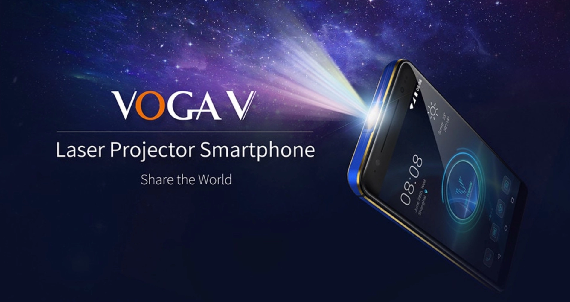VOGA V: 5,5 Zoll Smartphone mit integriertem HD-Beamer aus China
