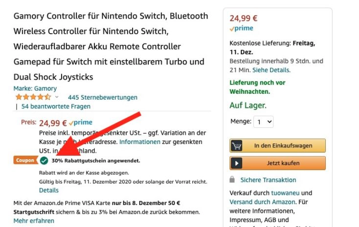 Günstiger Gamory Controller für Nintendo Switch 🎮