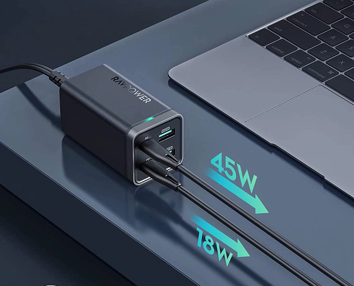 RAVPower 65W Ladestation: 4 Ports & kompaktes Design