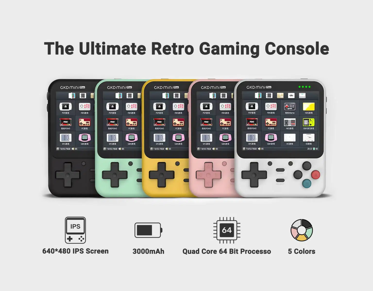 GKD Mini Plus - Retro-Konsole für die Hosentasche m. Analog-Stick-Modul