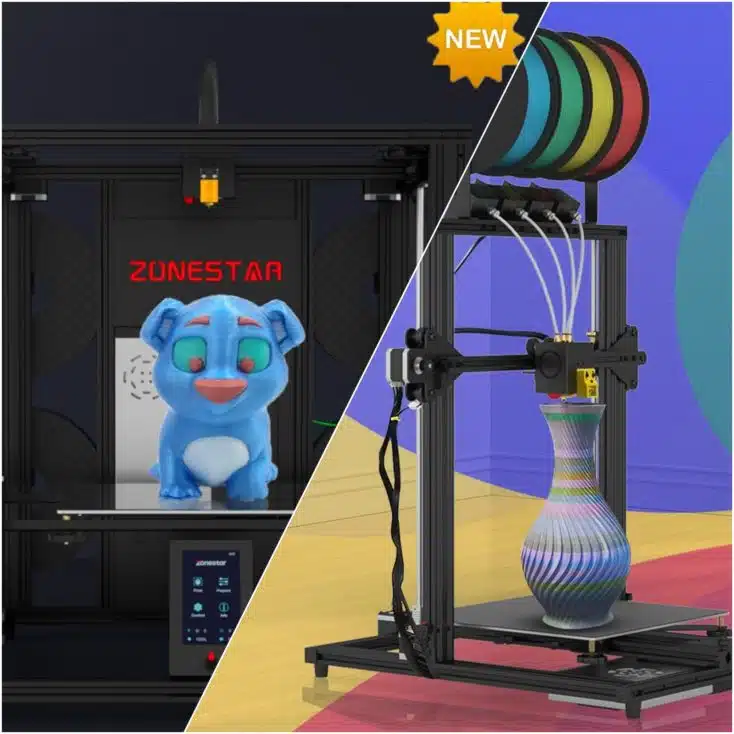 2x Multicolor: Zonestar Z8PM4 Pro & Z9V5 Pro 3D-Drucker