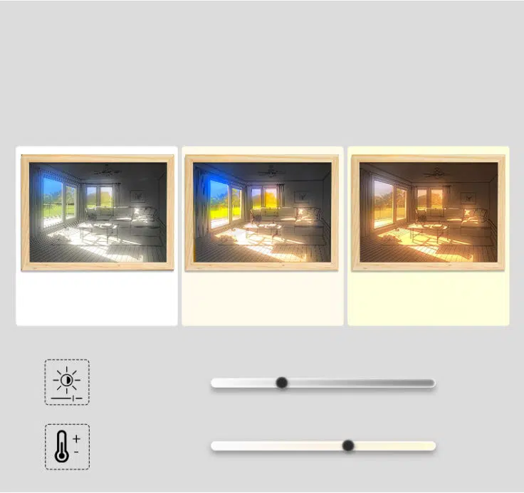 Minimalistischer Bilderahmen mit Nachtlichtfunktion als Blickfang