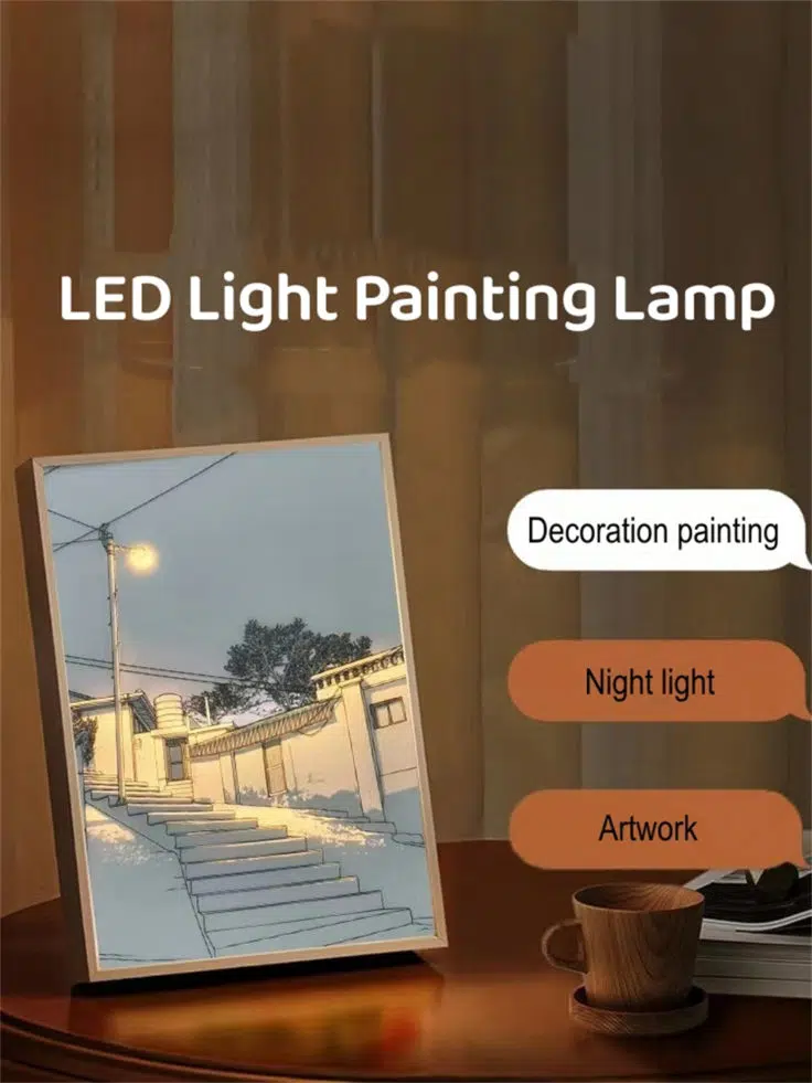 Minimalistischer Bilderahmen mit Nachtlichtfunktion als Blickfang