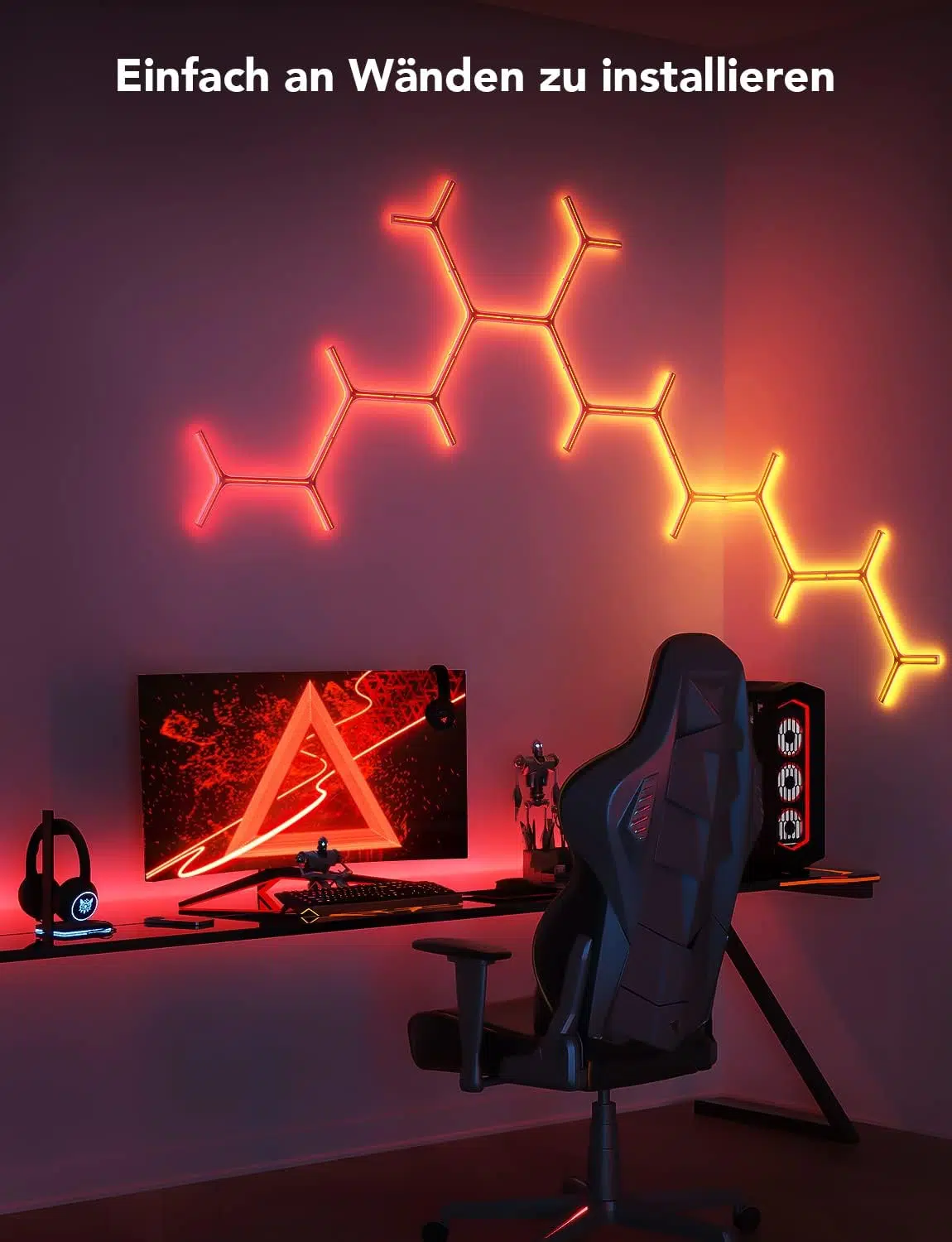 Futuristisches Design. Govee Glide Y Wandleuchten mit RGBIC