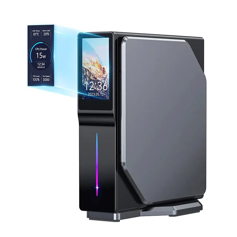 OUVIS S1 Mini PC: Integrierter Bildschirm & Wartungsklappe