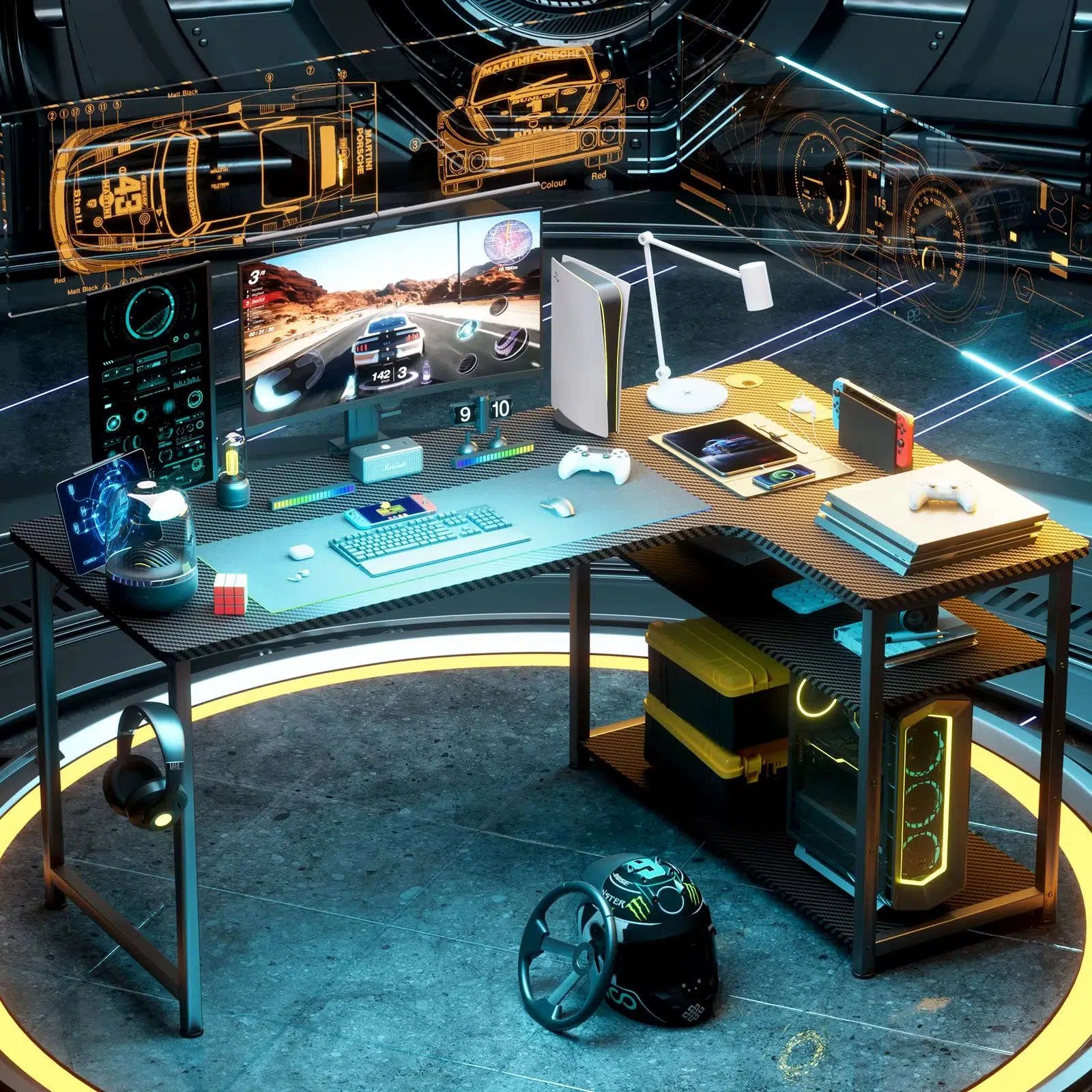 Gaming-Ecke zum Sparpreis - L-förmiger Gaming-Schreibtisch